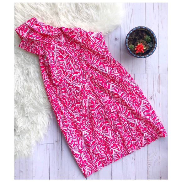 Lilly Pulitzer | Dresses | Lilly Pulitzer Sandra Punch Pink Ruffle ...